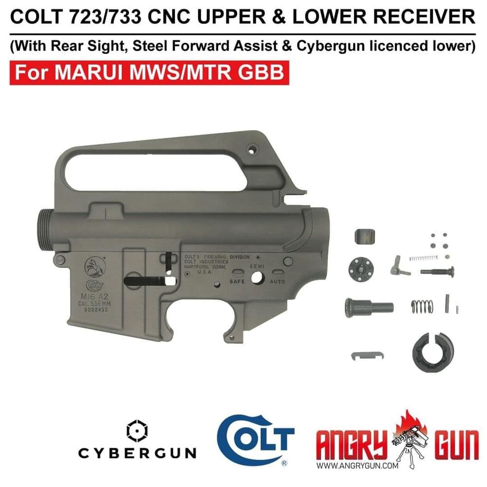 Angry Gun COLT 723 / 733 M16 A2 CNC Upper & Lower Receiver for Marui TM ...