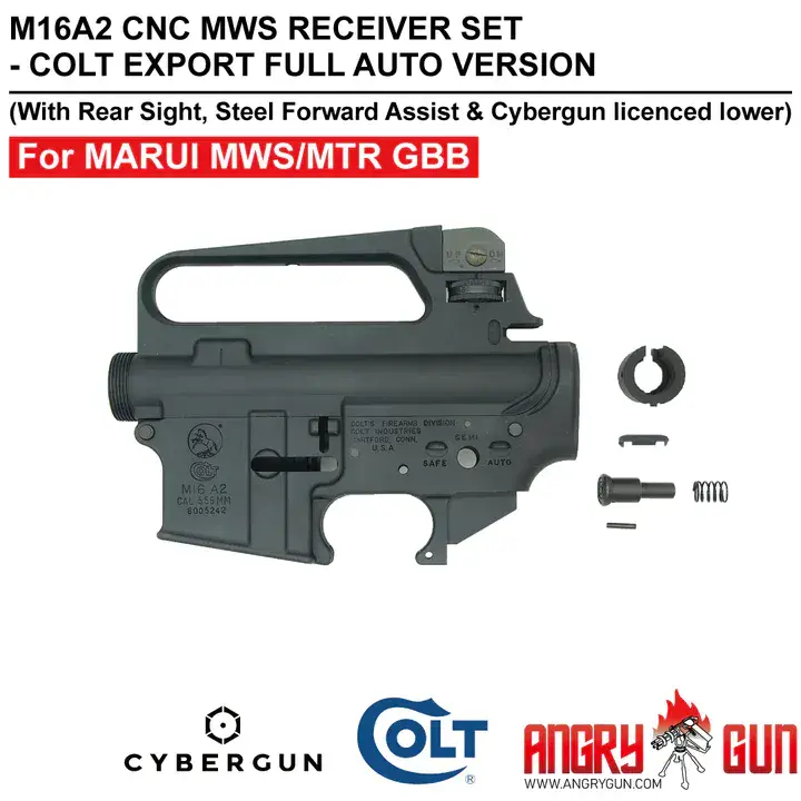 Angry gun COLT CNC M16A2 Export /Full Auto RECEIVER SET - FOR MARUI MWS ...