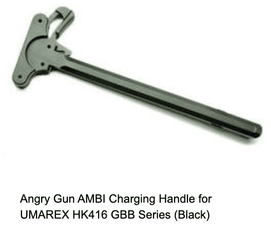 Angry Gun HK style AMBI Charging Handle for Marui MWC M4 GBB only Black