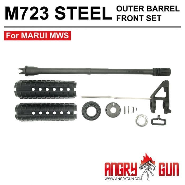 Angry Gun M723 / M733 Style Steel Outer Barrel Front Set for Marui TM ...