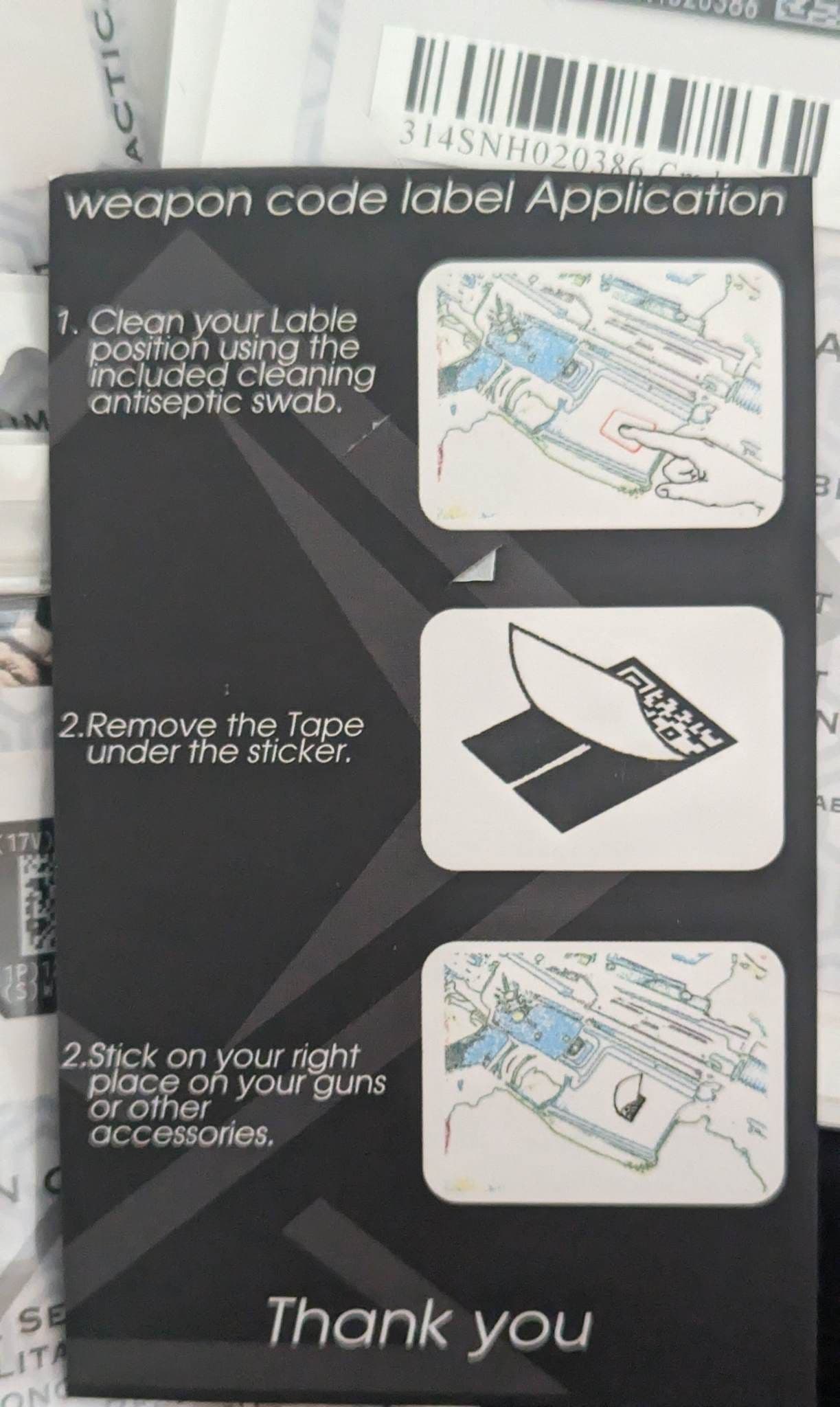 Blackjack Tactical Weapon Code Label For M4A1