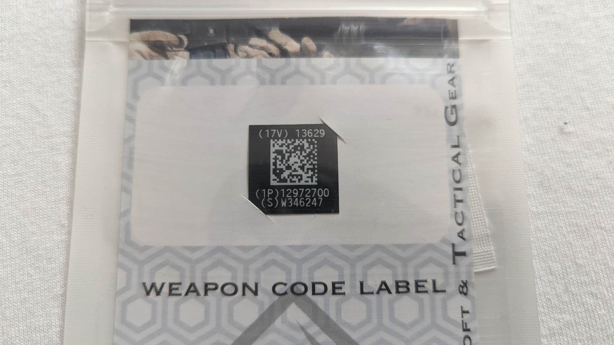 Blackjack Tactical Weapon Code Label For M4A1
