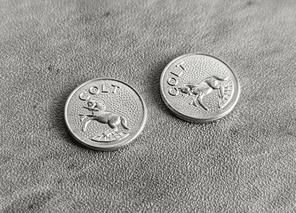 Colt 1911 FACTORY silver medallions pistol grip medallions FACTORY RARE