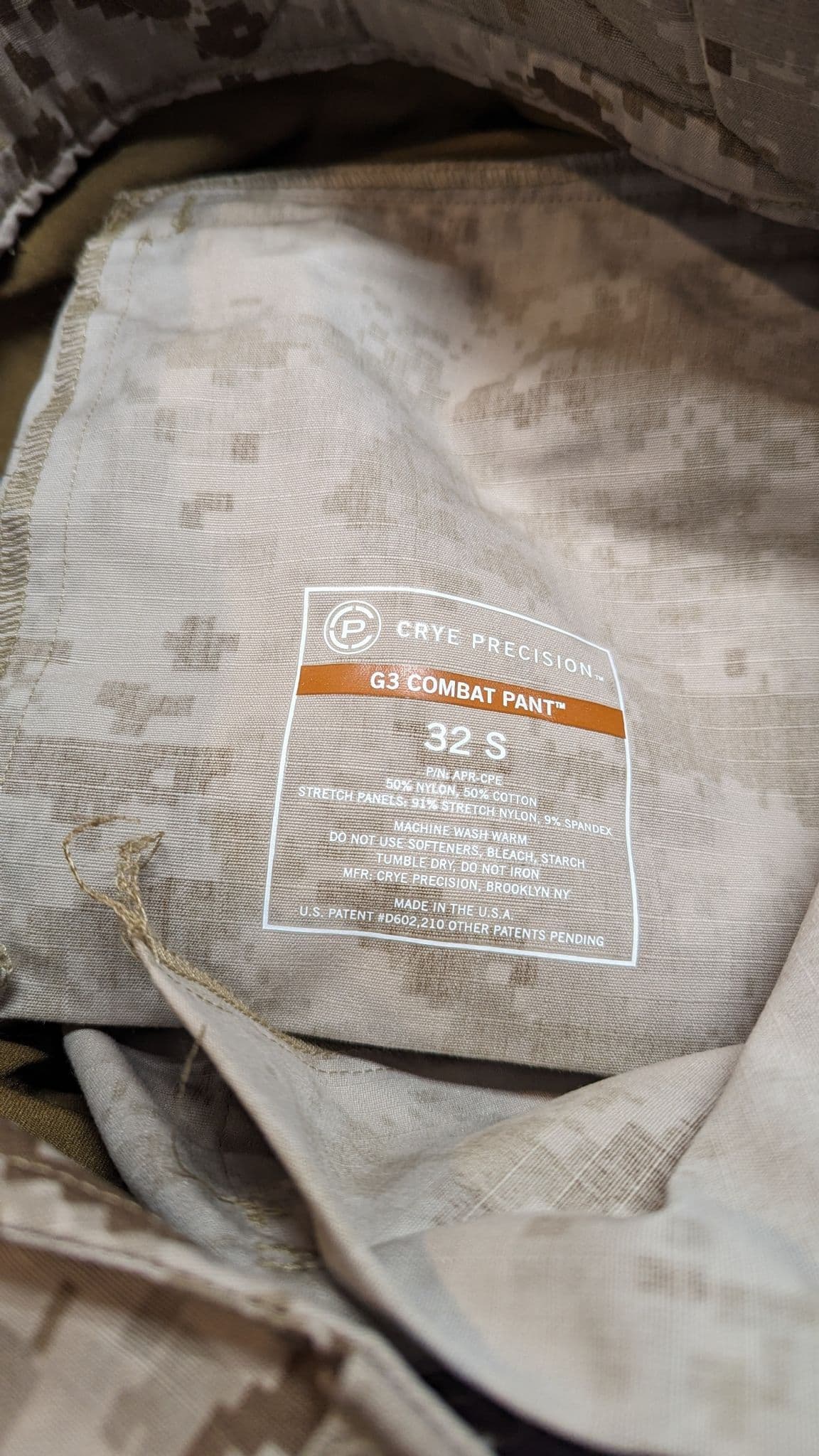 Crye Precision Aor1 G3 Combat pants Size 32S Brand new