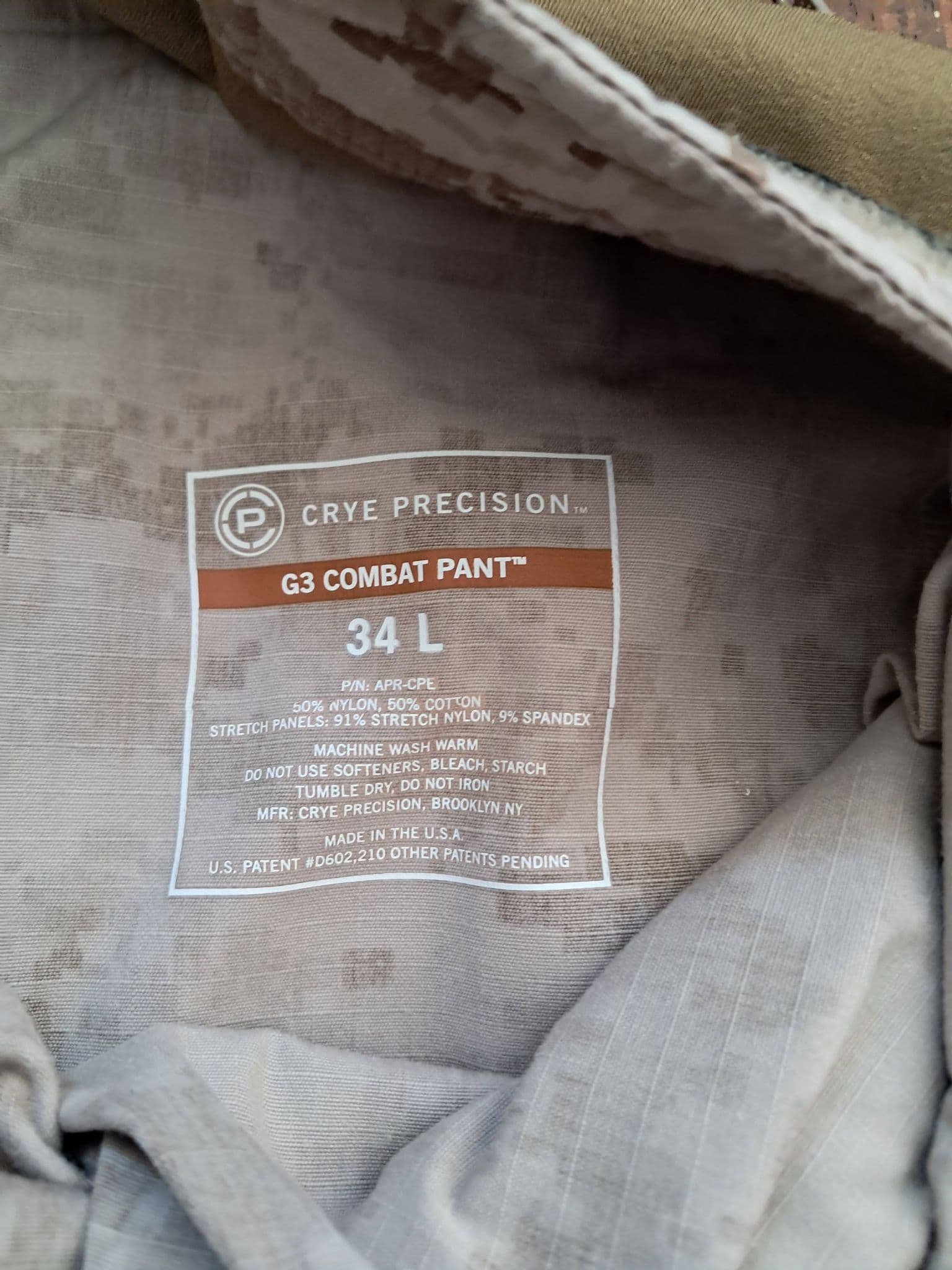 Crye Precision Aor1 G3 Combat pants Size 34L USED Great Condition