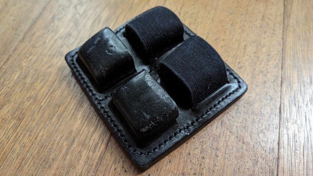 Genuine SAS SBS Leather Double mag pouch for 9mm pistol mags Used condition