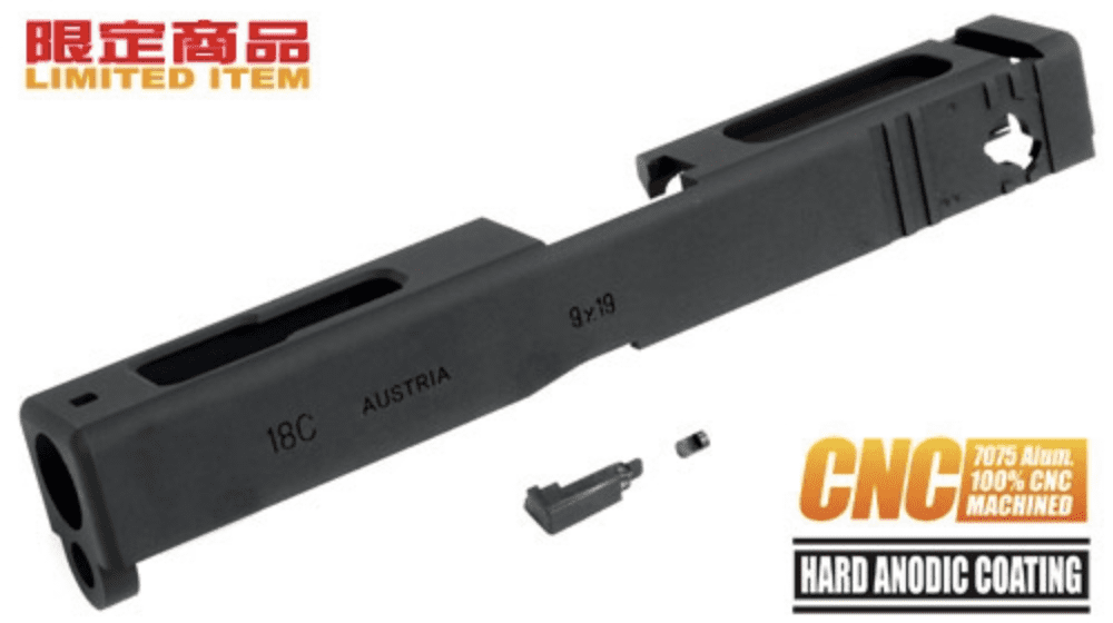 Guarder 7075 Aluminium CNC Slide for Marui G18C 38 BK 2023 New Version