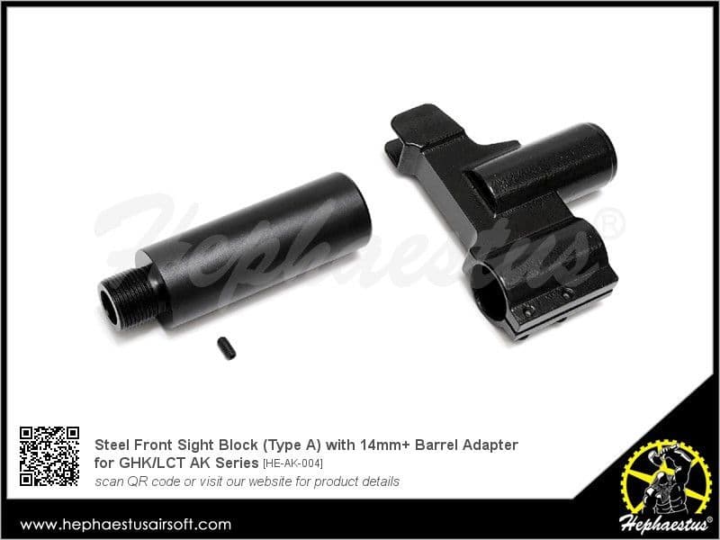 Hephaestus Steel Front Sight Block Type A w/ 14mm CW Barrel Adapter for ...