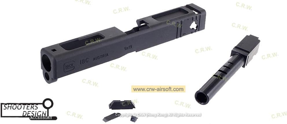 Shooters Design Metal Slide for Marui G18C GBB Black