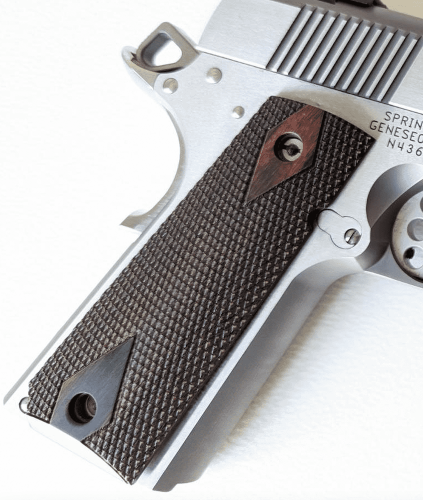 USA Made M1911 Walnut Wood grip-01 with AMBI-safety cut