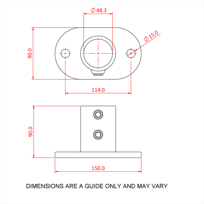Pipeclamp Railing Base Flange