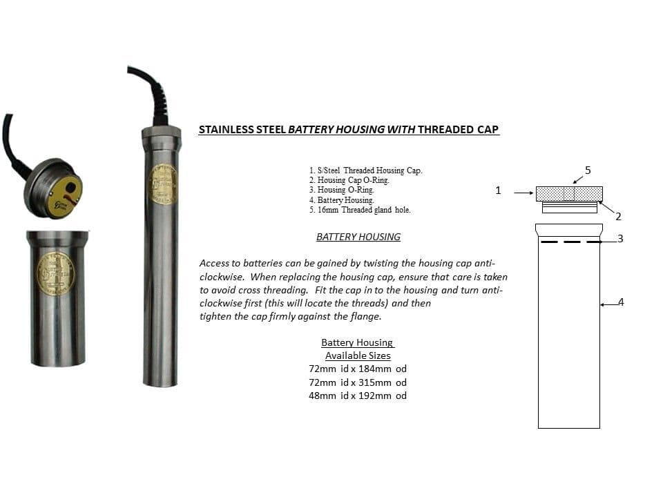 Battery Housing with Threaded Cap
