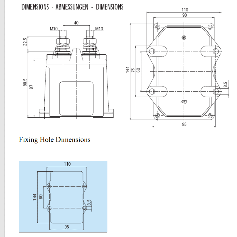 Remotely-Switched Double-Pole Battery Isolator - 250A 24V-0-605-44