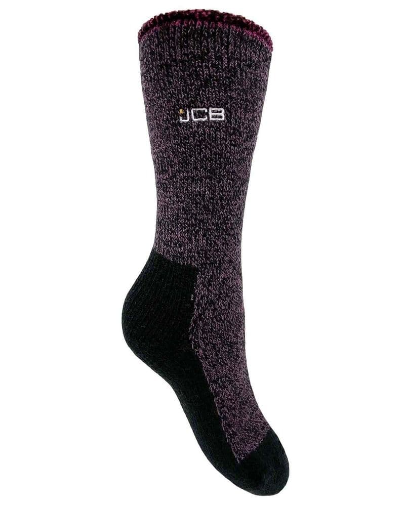 JCB 1PK Ladies Thermasocks Purple Mix