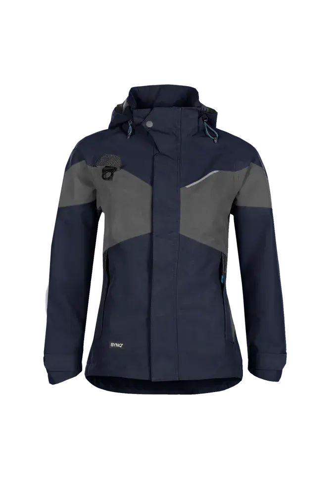 SYNQ Catcher Ladies Rain Jacket Navy Blue/Anthracite Grey