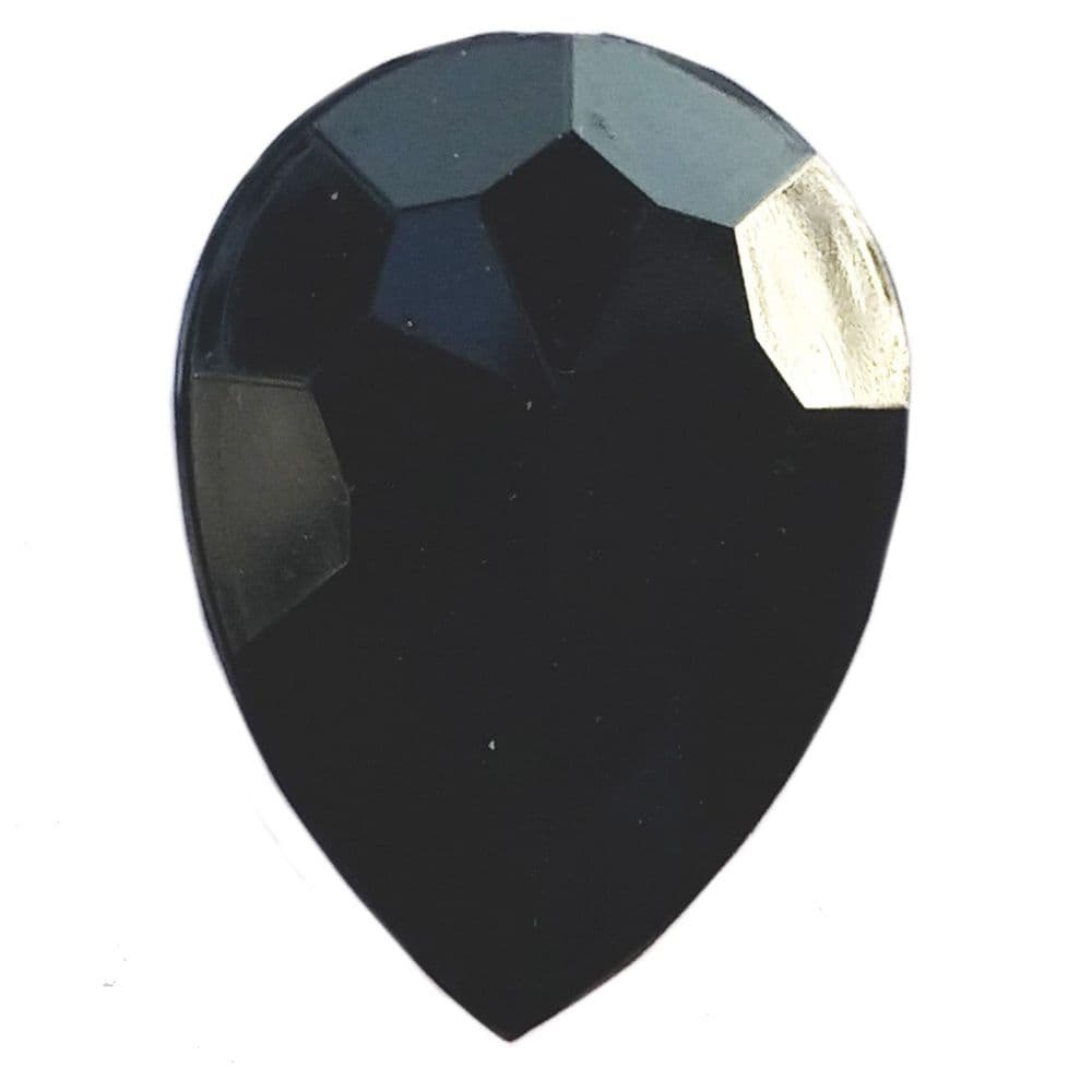 13mm x 18mm BLACK Teardrop Shape Acrylic Embellishment Gems