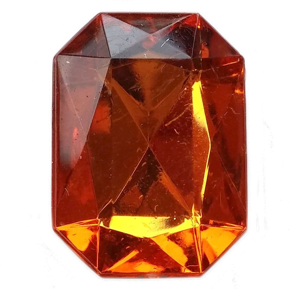 13mm x 18mm ORANGE Emerald Shape Acrylic Gem Embellishments