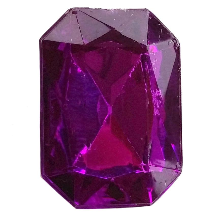 13mm x18mm DARK PURPLE Emerald Shape Acrylic Gem Embellishments