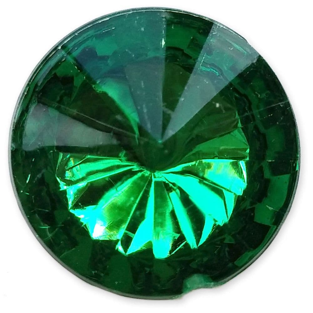 14mm EMERALD GREEN Round Acrylic Embellishment Gems