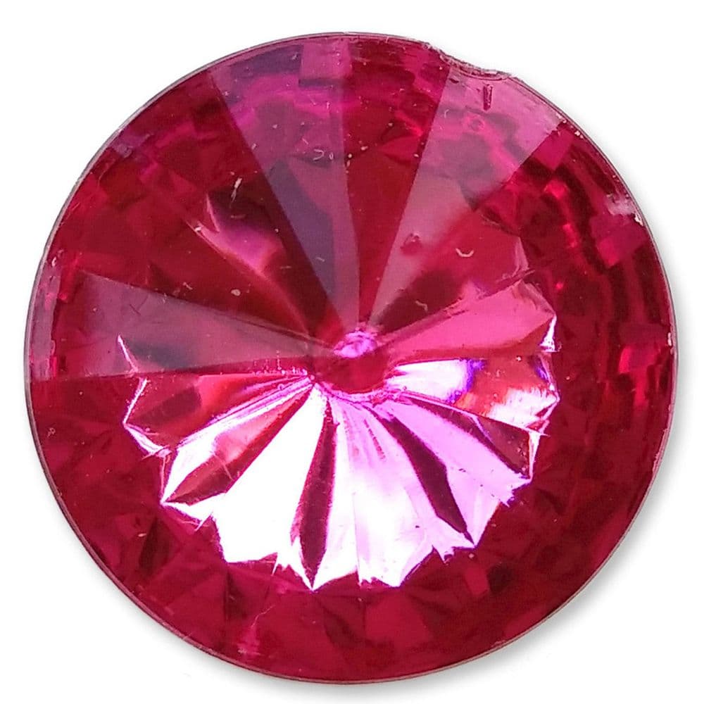 14mm HOT PINK Round Acrylic Embellishment Gems