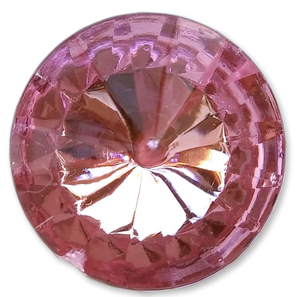 14mm ROSE PINK Round Acrylic Embellishment Gems