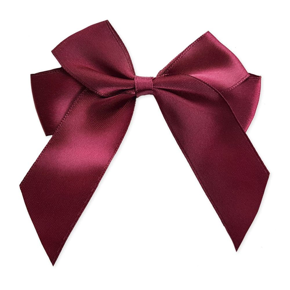 BURGUNDY 90mm Large Ribbon Bows Pack of 6