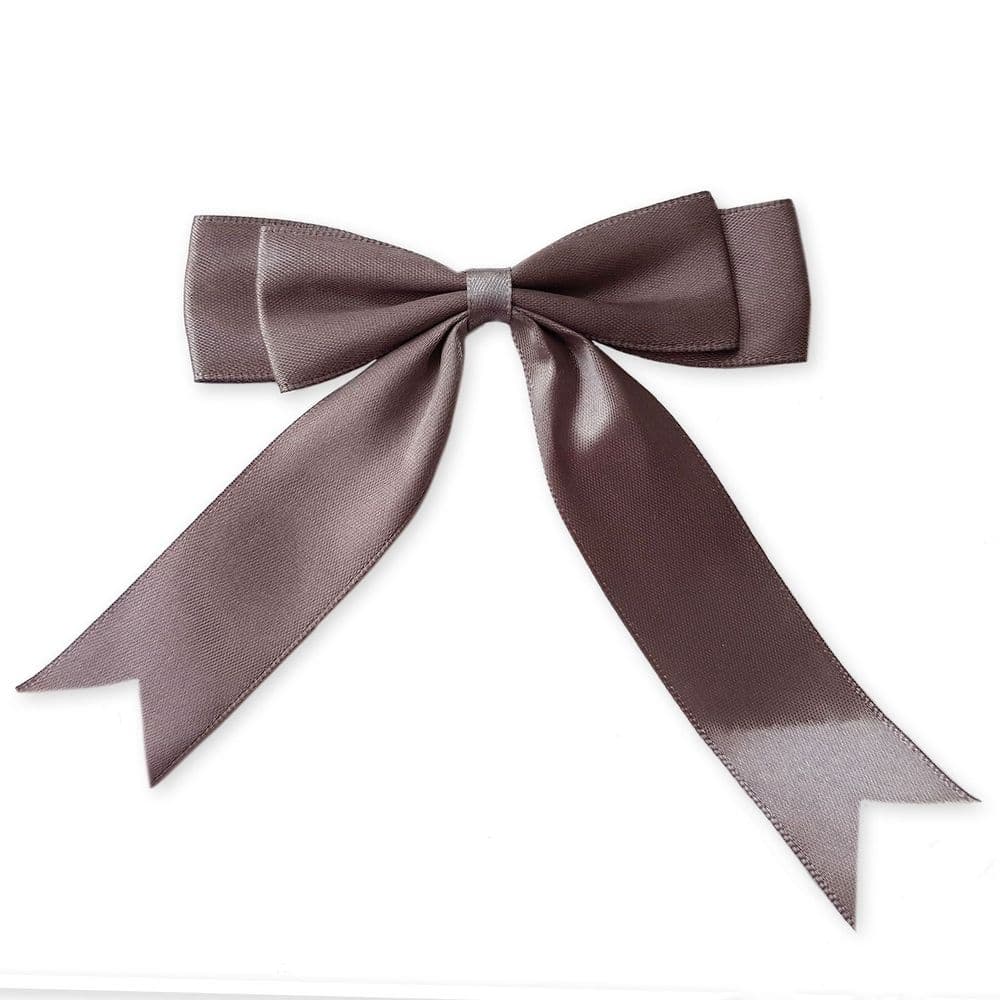 DARK GREY 100mm Large Ribbon Bows Pack of 6