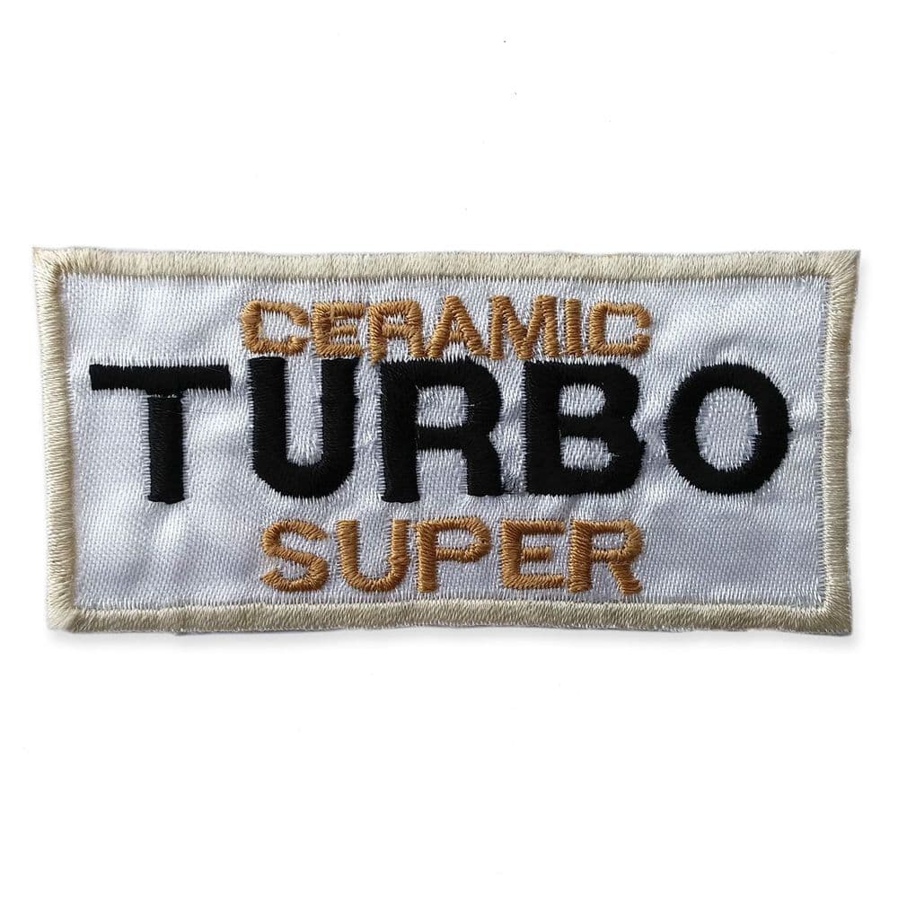 TURBO BADGE MOTIF IRON ON EMBROIDERED PATCH APPLIQUE