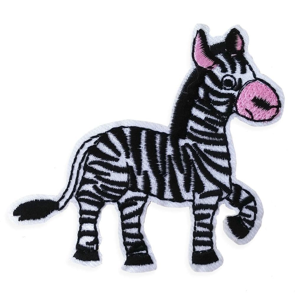 ZEBRA MOTIF IRON ON EMBROIDERED PATCH APPLIQUE