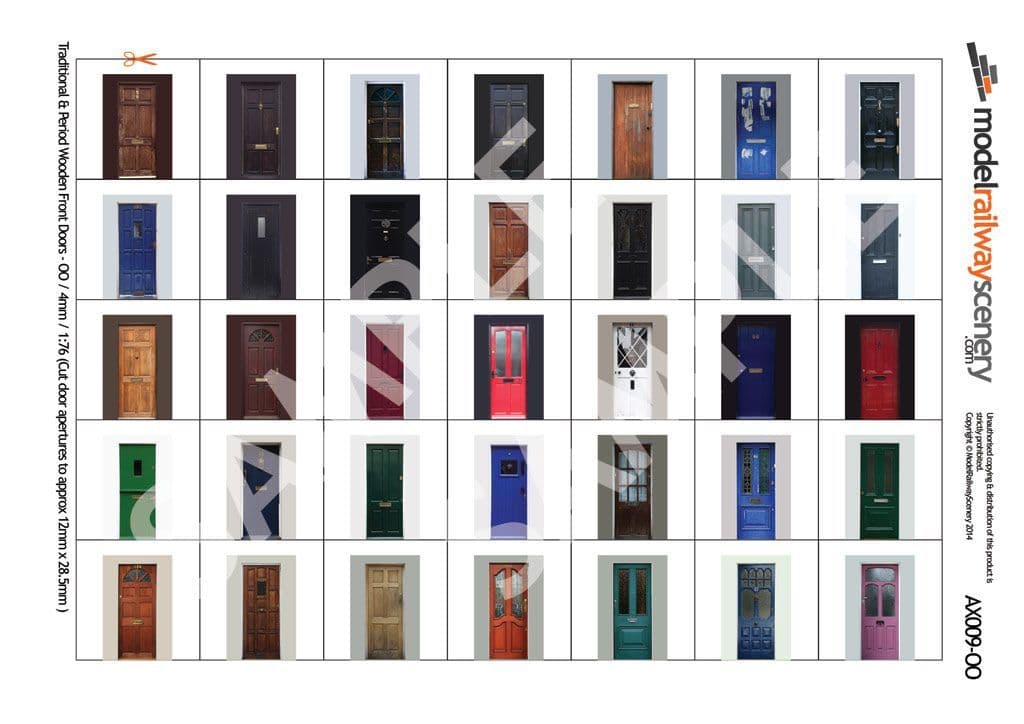 AX009-OO Traditional & Period Wooden Front Doors OO/4mm/1 76