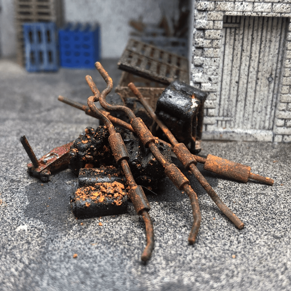 AX409-OO Rusty Exhaust Pipes Pack of 5 - OO/4mm/1 76