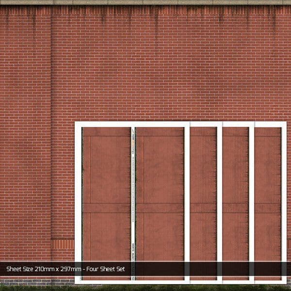 BX001A-OO Modern Red Brick Retaining Wall Pack of 4 Sheets OO/4mm/1 76
