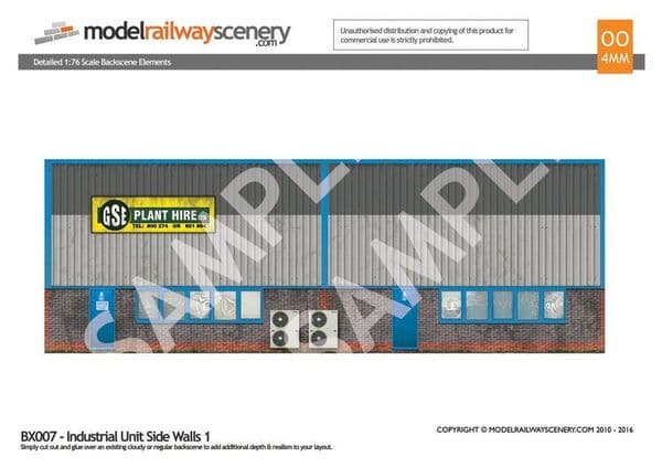 BX007-OO Industrial Unit Side Wall Backscene Elements OO/4mm/1 76