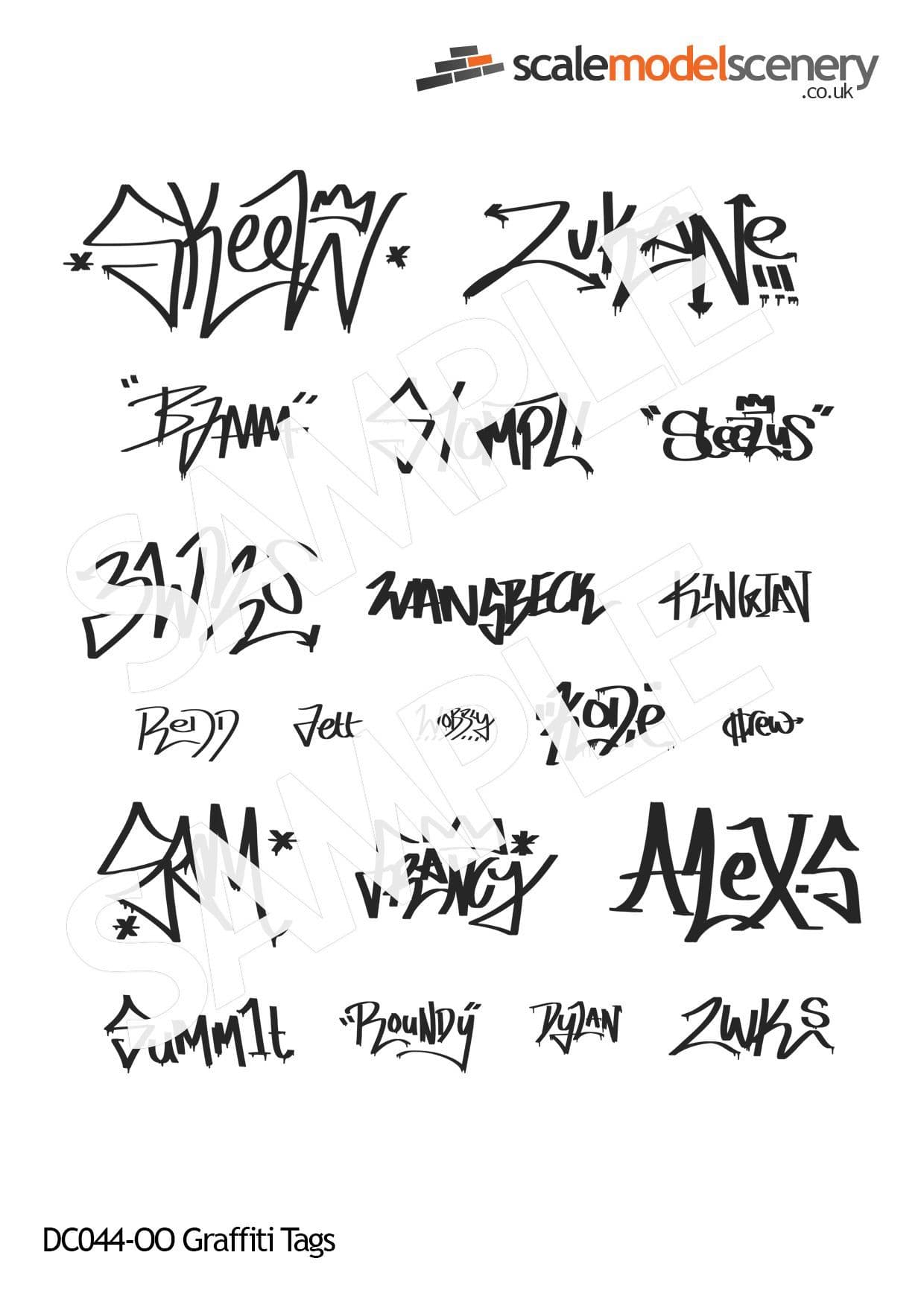 OO Scale Graffiti Decals For Model Buildings & Wagons - Scale Model Scenery