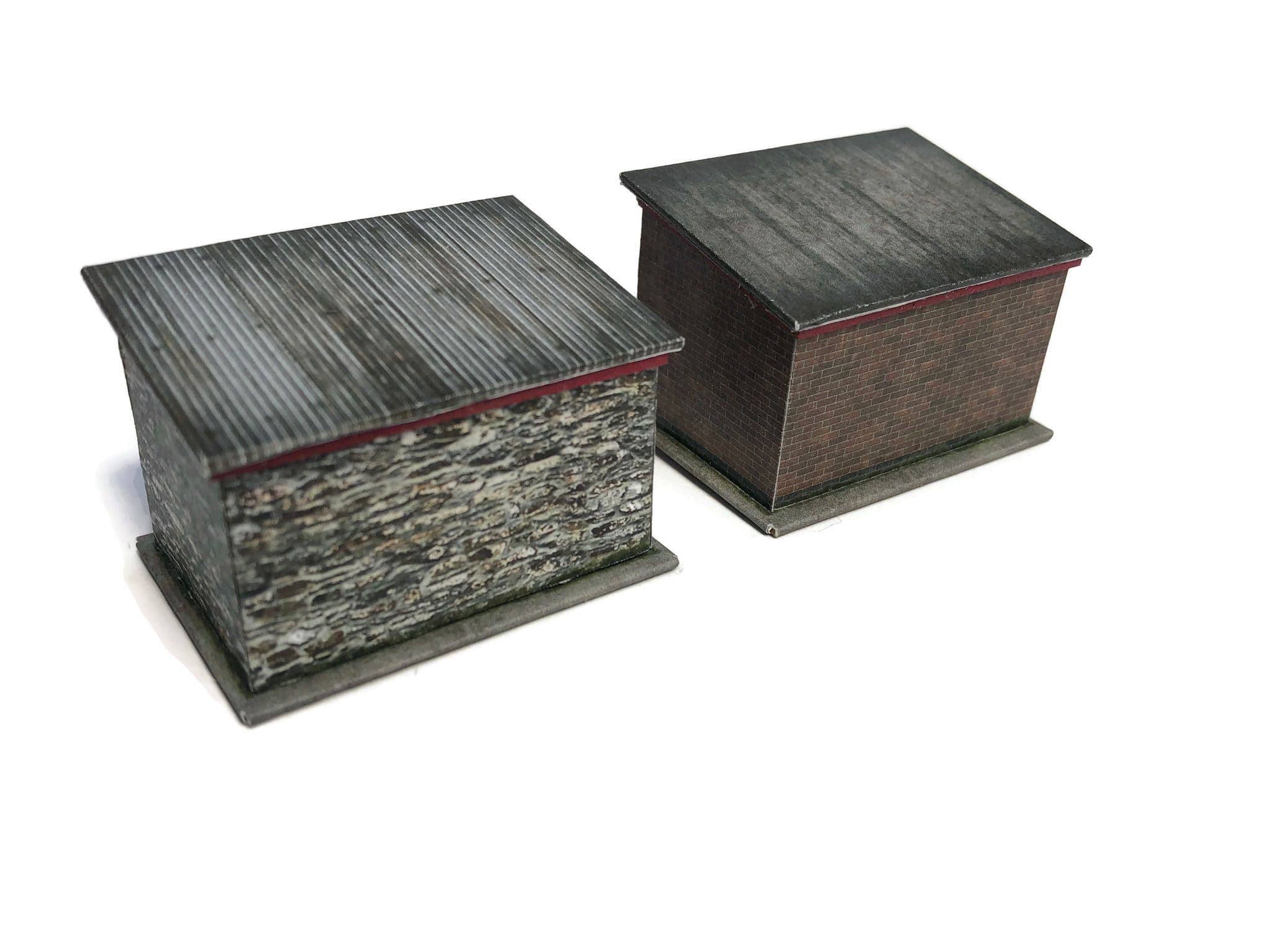 KX071-OO Small Brick/Stone Lineside Huts/Sheds Pack of 2 - OO/4mm/1 76