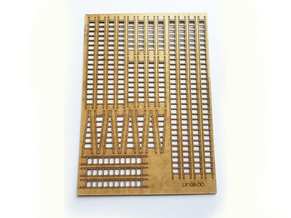 LX108-OO Wooden Ladders Pack of 27 OO/4mm/1 76