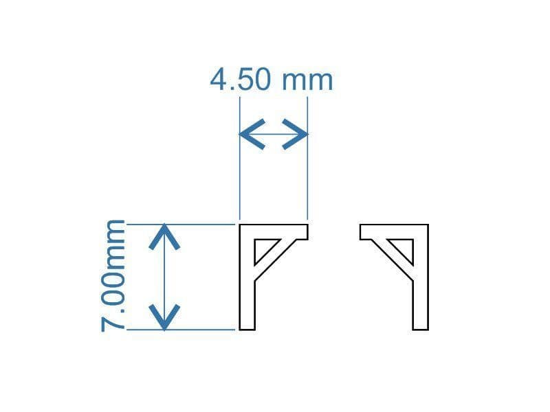 LX134-OO Small Brackets 4 5mm x 7mm OO/4mm/1 76