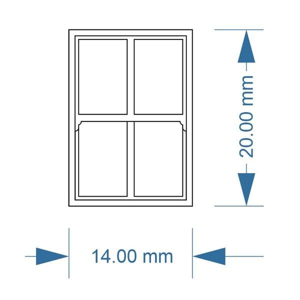 LX204-OO 4 Pane Sash Windows Pack of 5 - OO/4mm/1 76