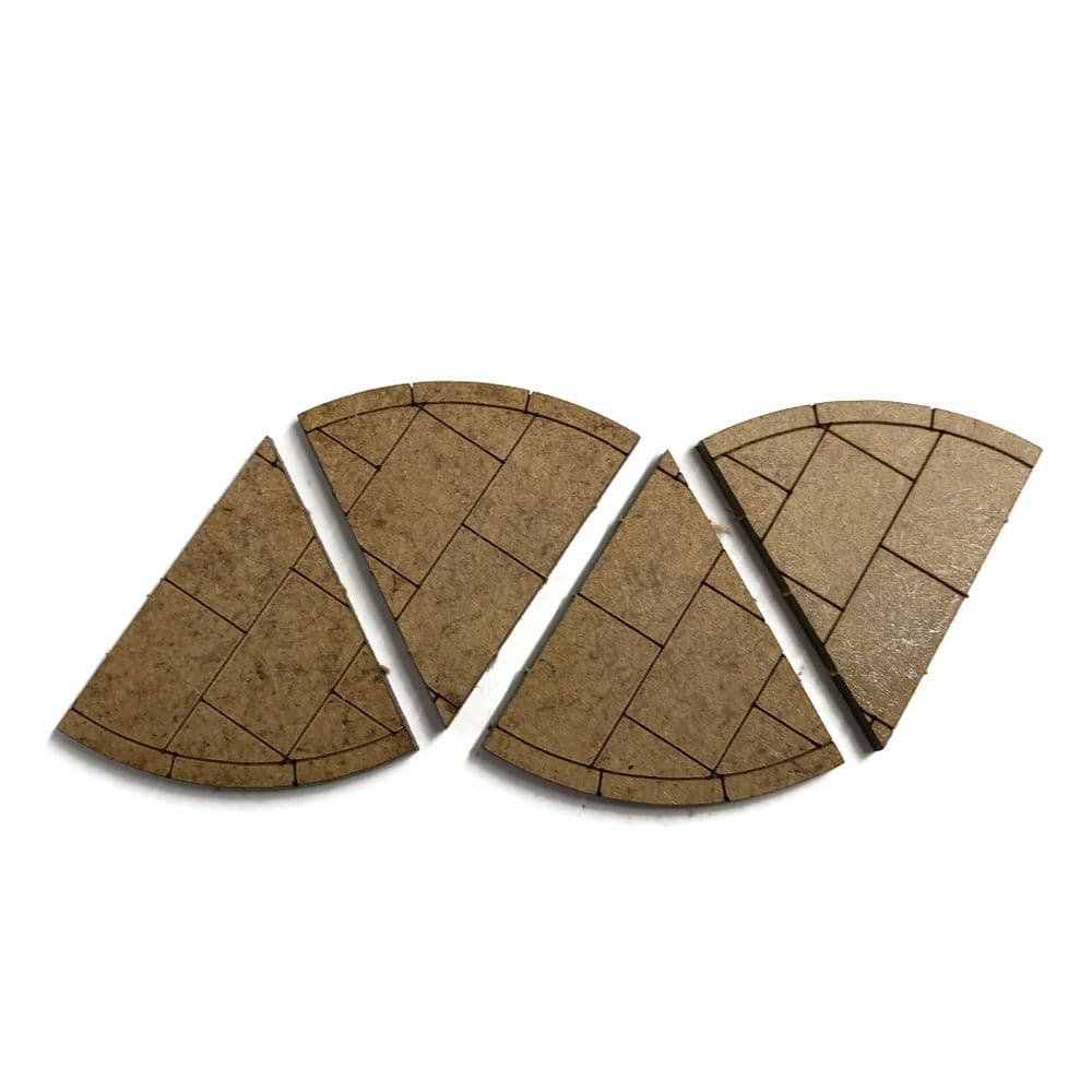LX220-OO Laser Cut MDF 60 Degree Pavement Corners Pack of 4 - OO/4mm/1 76