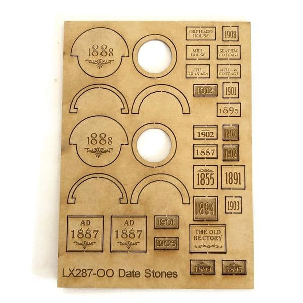 LX287-OO Building Date Stones & House Names Pack of 26 - OO/4mm/1 76