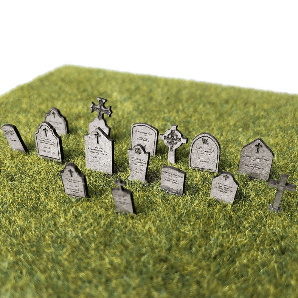 LX394-OO Laser Cut Gravestones Pack of 58 - OO/4mm/1 76