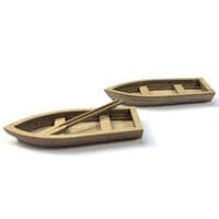 LX434-OO Rowing Boats - Waterline Model Pack of 5 - OO/4mm/1 76