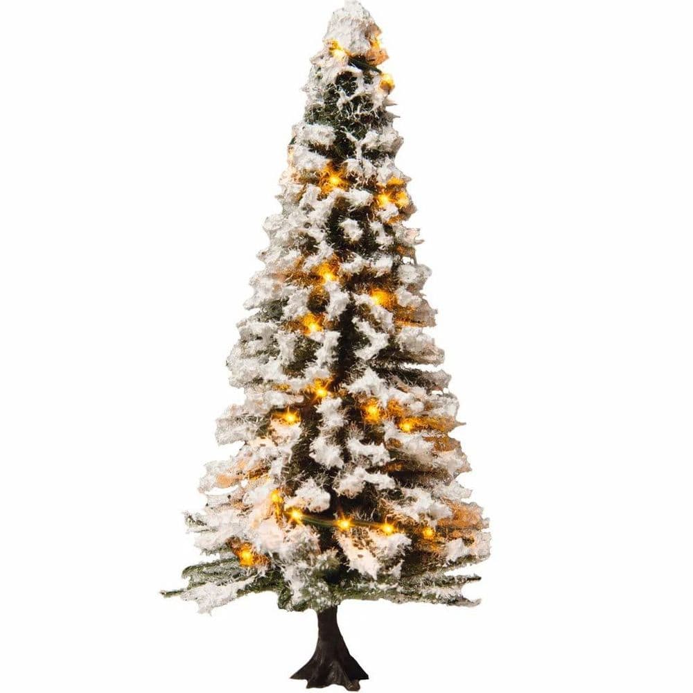 Noch 22130 Illuminated Miniature Christmas Tree (12cm) With Snow for OO/HO