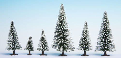 Noch 26828 Hobby Trees Snow Fir Trees 5-14cm Pack of 25 OO/HO/N/TT