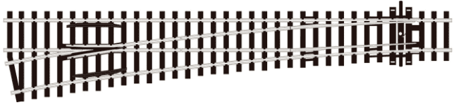 PECO STREAMLINE SL-E89 Point/Turnout Large Radius Left Hand