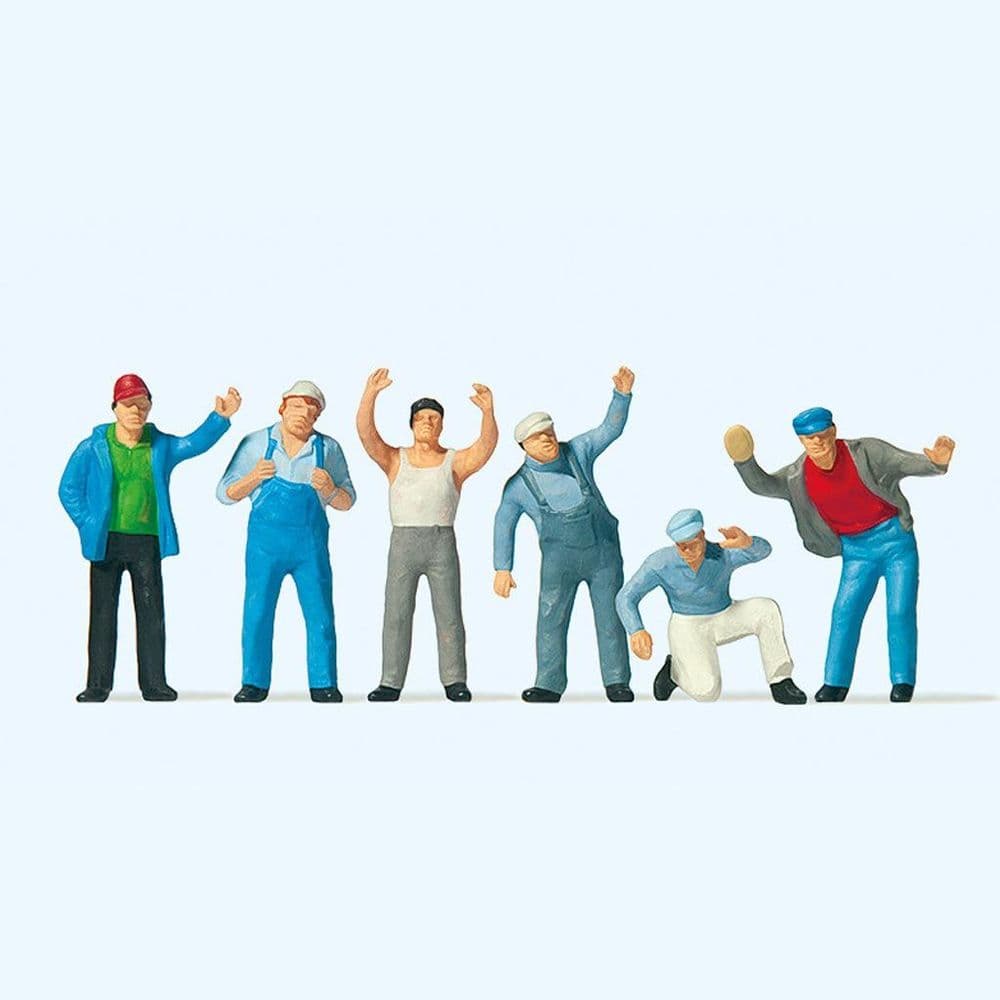 Preiser 10036 Standing Lorry Drivers (Pack of 6) for OO/HO Scale