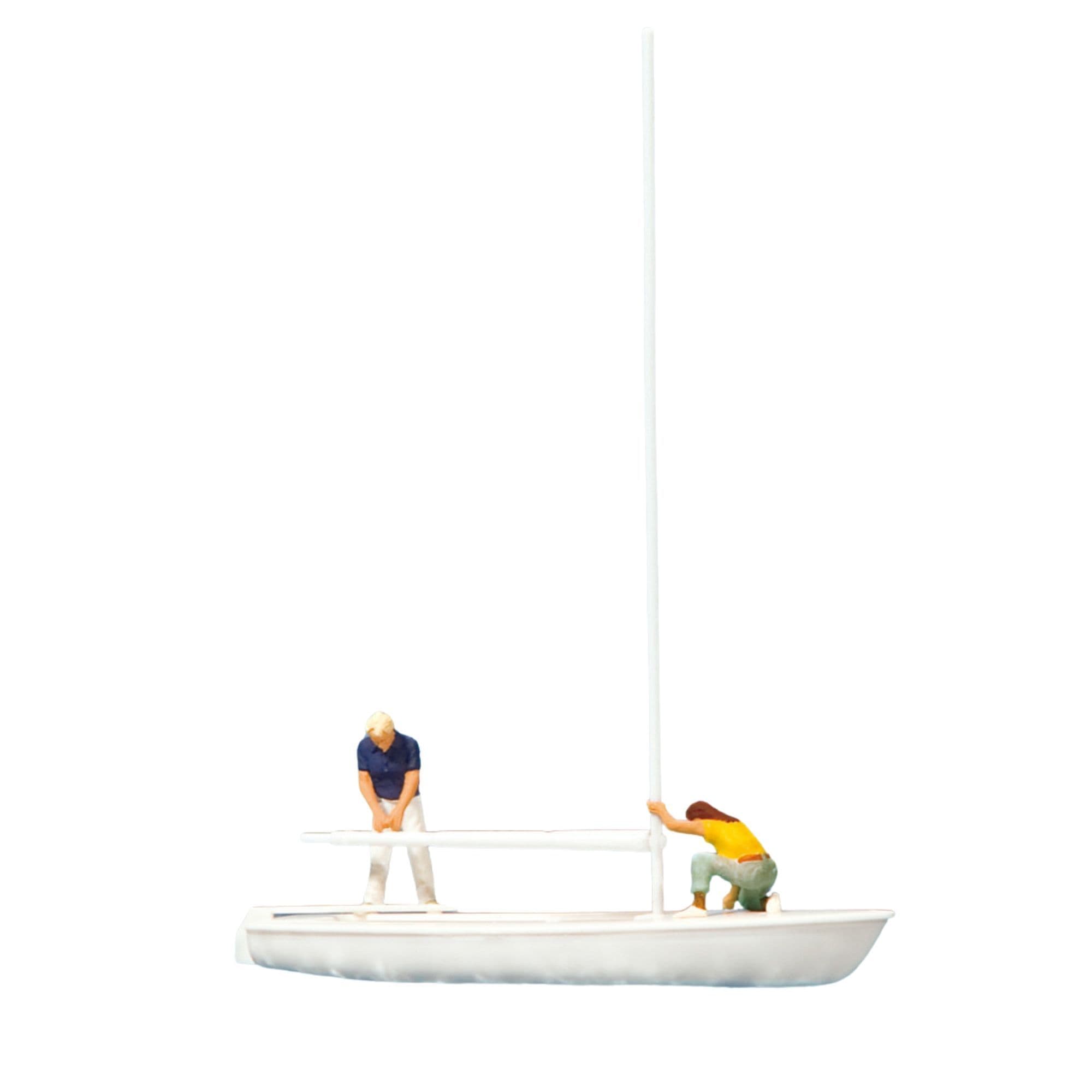 Preiser 10680 Korsar Sailing Boat with Sailors OO/HO