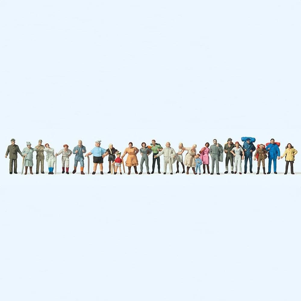 Preiser 14413 Walkers/Hikers Figures (Pack of 24) OO/HO Scale