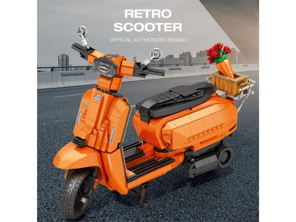 Reobrix Orange Lambretta Scooter Model Kit 11036