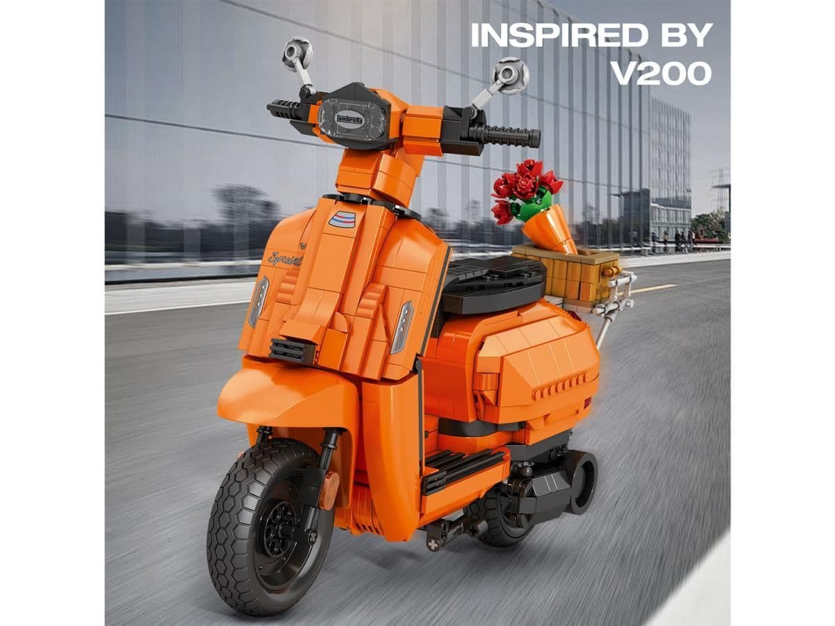 Reobrix Orange Lambretta Scooter Model Kit 11036